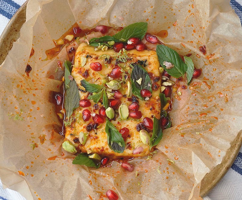 Fromage grillé au miel et harissa
